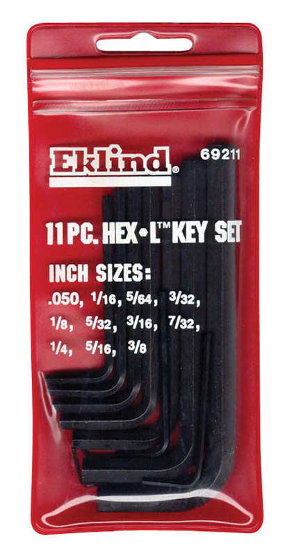 Eklind Hex-L .050 to 3/8 in. SAE Short Arm Hex L-Key Set 11 pc – Hi-Pro Ace Supercentre