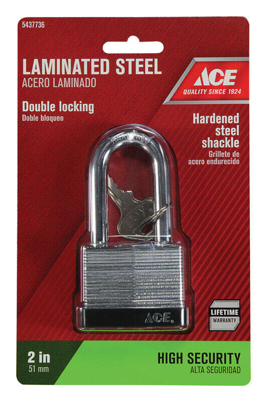 Ace 1-1/2 in. H X 2 in. W X 1-1/16 in. L Laminated Steel Double Lockin ...