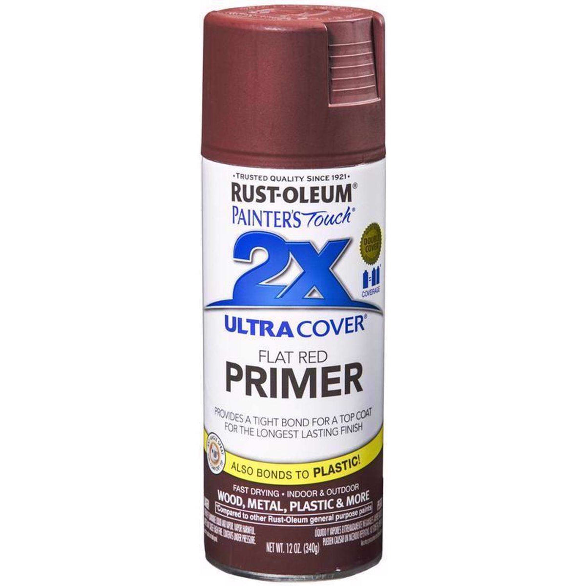 Rust-Oleum Painters Touch 2X Ultra Cover Flat Red Paint+Primer Spray P ...