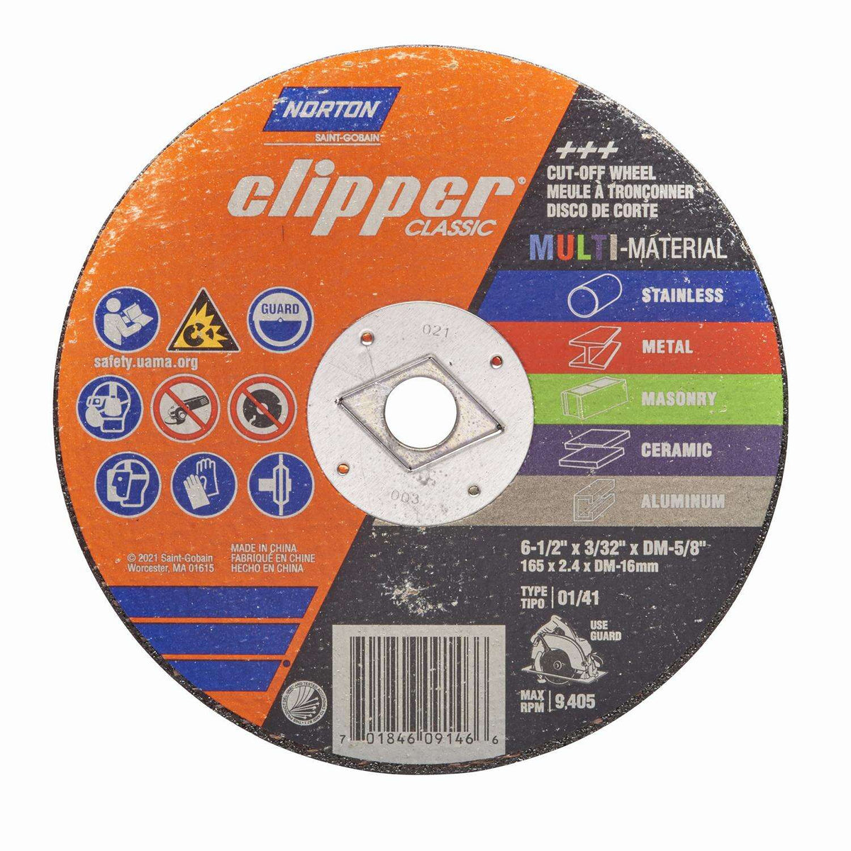 Norton Clipper 6-1/2 in. D X 5/8 in. Aluminum Oxide/Silicon Carbide Cl ...