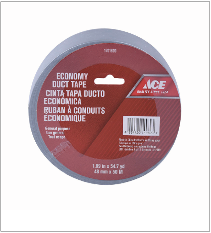 ECONOMY DUCT TAPE 48MM X 50M (1.89IN X 54.7YD) GRAY ACE – Hi-Pro Ace ...