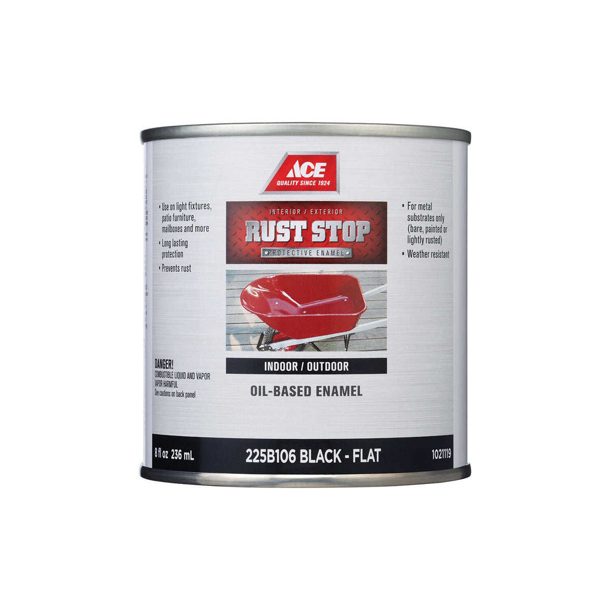 Ace Rust Stop Indoor / Outdoor Flat Black Oil-Based Enamel Rust Preven ...