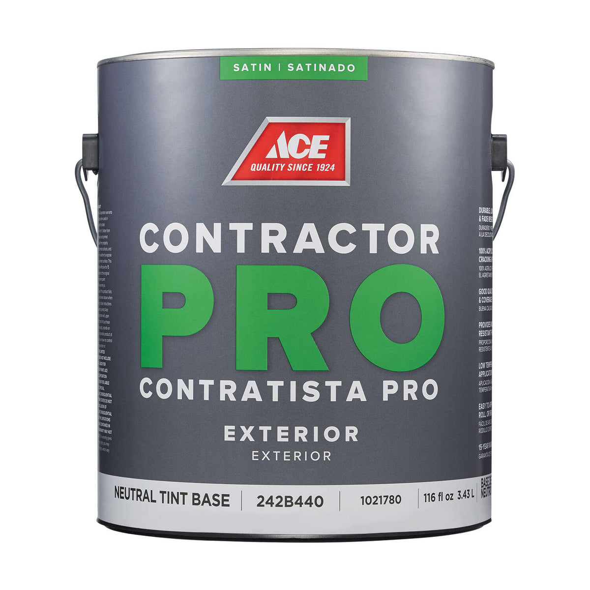 Ace Contractor Pro Satin Tint Base Neutral Base Paint Exterior 1 gal ...
