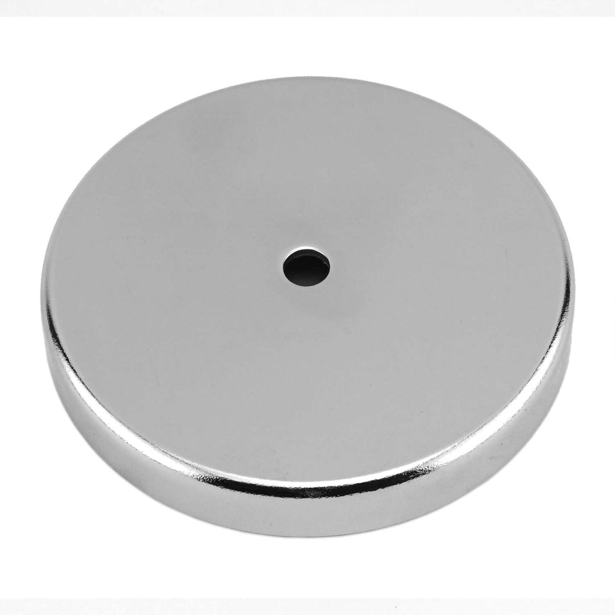 Magnet Source .44 in. L X 3.2 in. W Silver Round Base Magnet 95 lb. pu ...