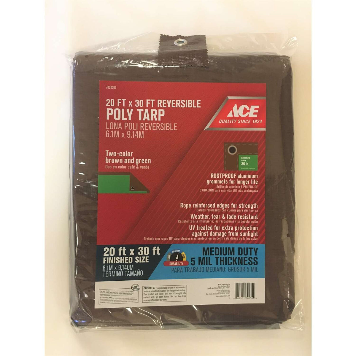 Ace 20 ft. W X 30 ft. L Medium Duty Polyethylene Tarp Brown/Green – Hi ...