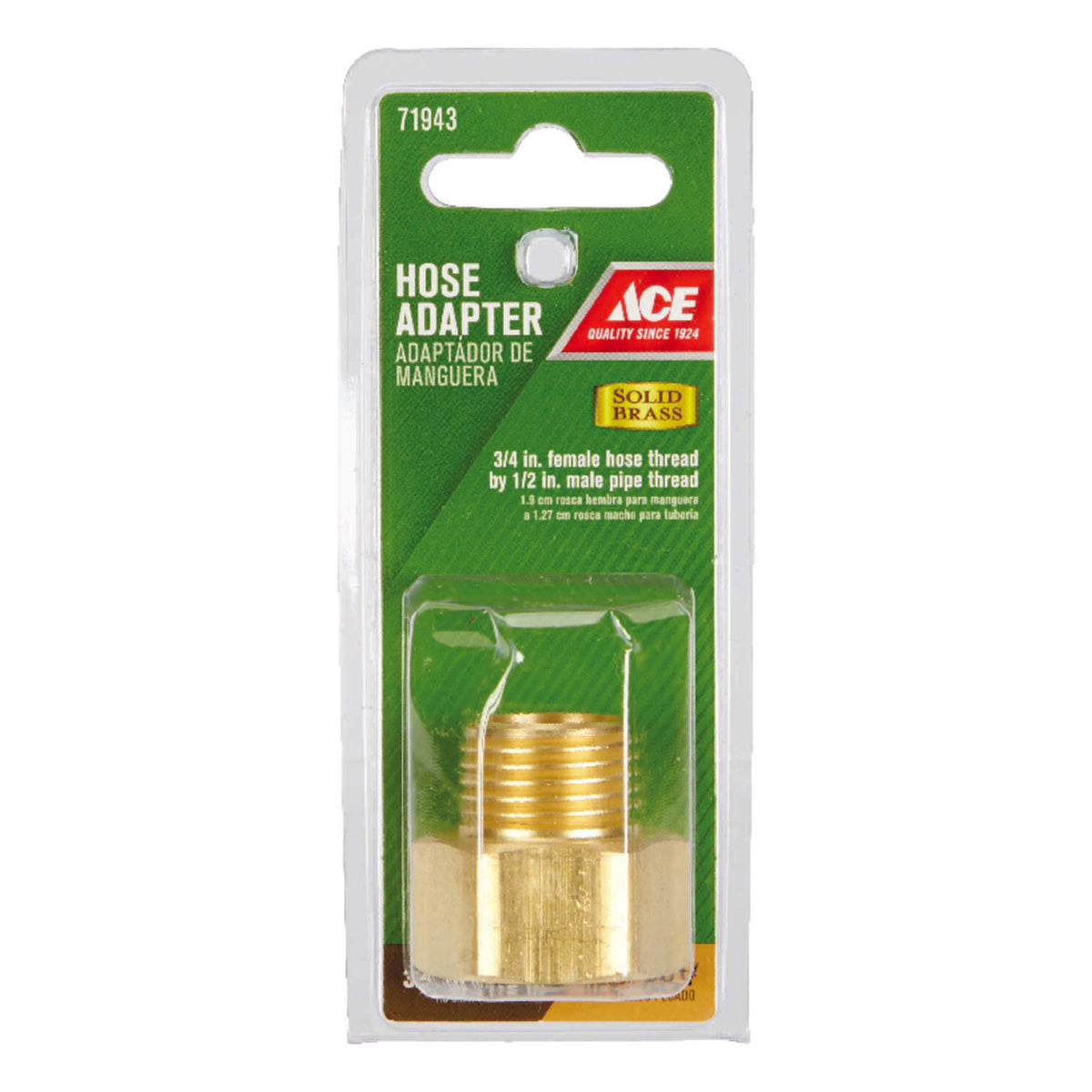 Ace 3/4 in. FHT x 1/2 in. MPT in. Brass Threaded Female/Male Hose Adap ...
