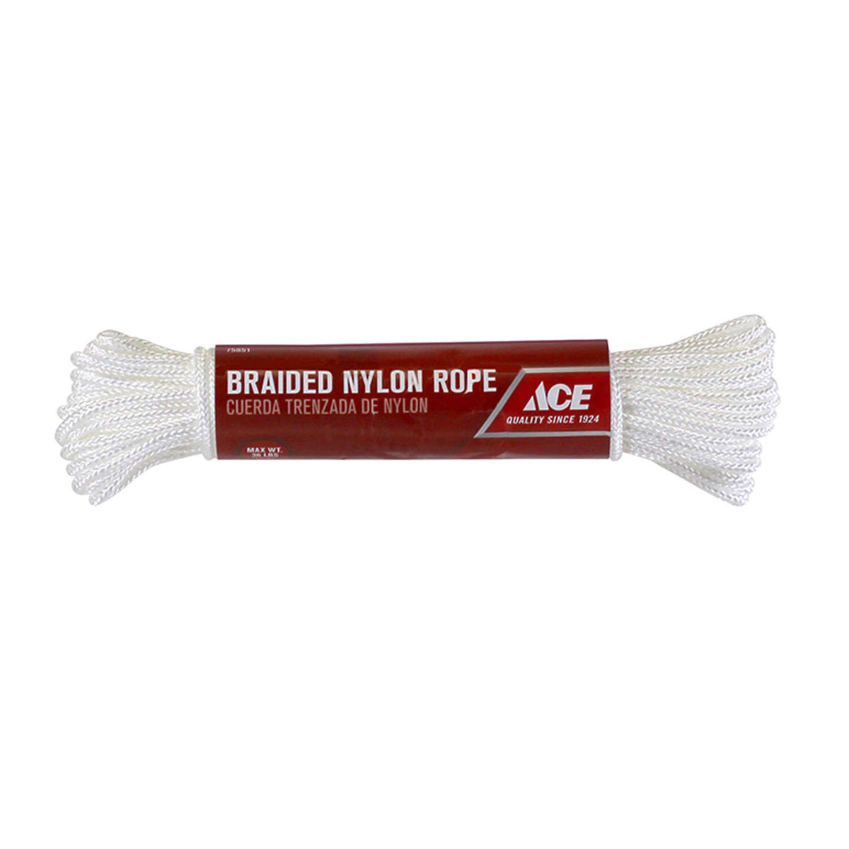 Ace 1/8 in. D X 48 ft. L White Braided Nylon Rope – Hi-Pro Ace Supercentre